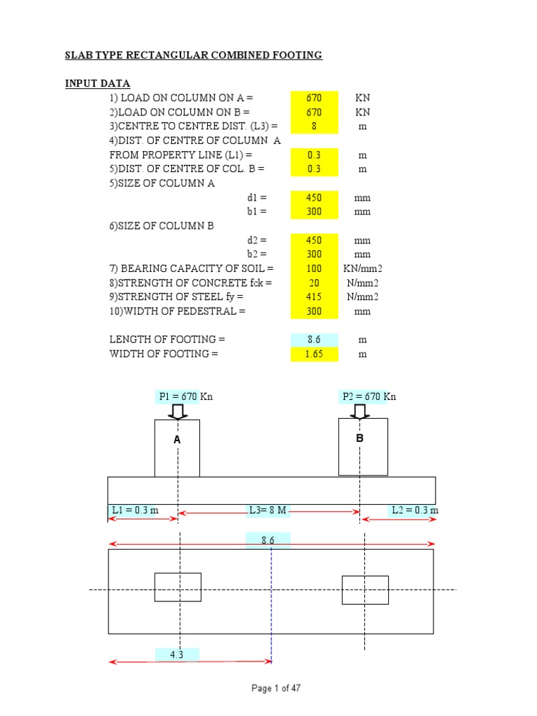 Combine Footing | Download Free PDF | Beam (Structure) | Bending