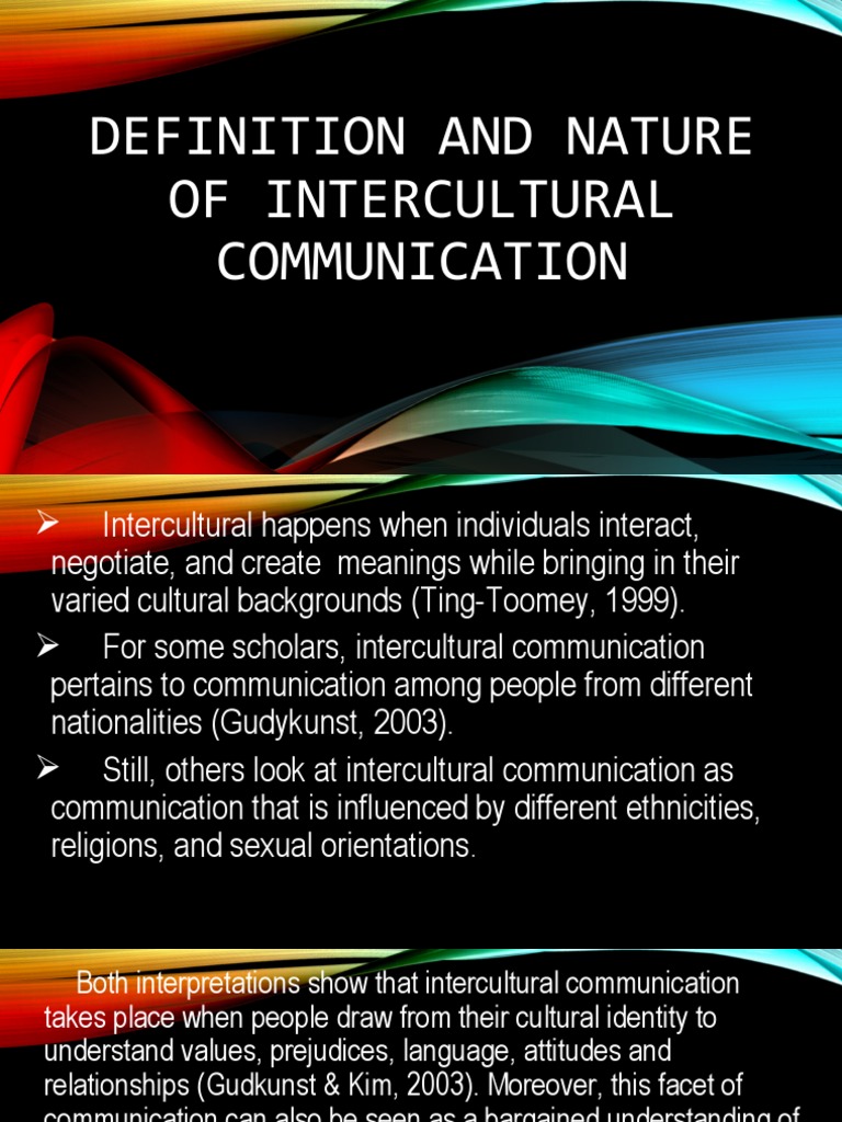 Definition and Nature of Intercultural Communication | PDF | Cross ...