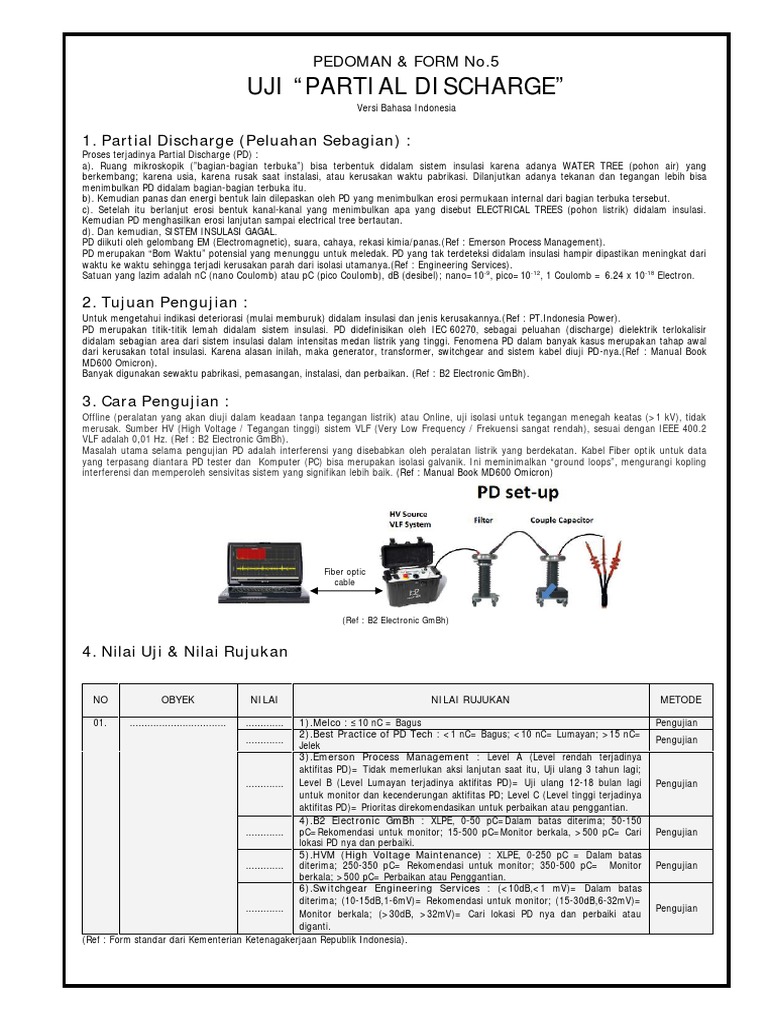 Form Uji Partial Discharge | PDF
