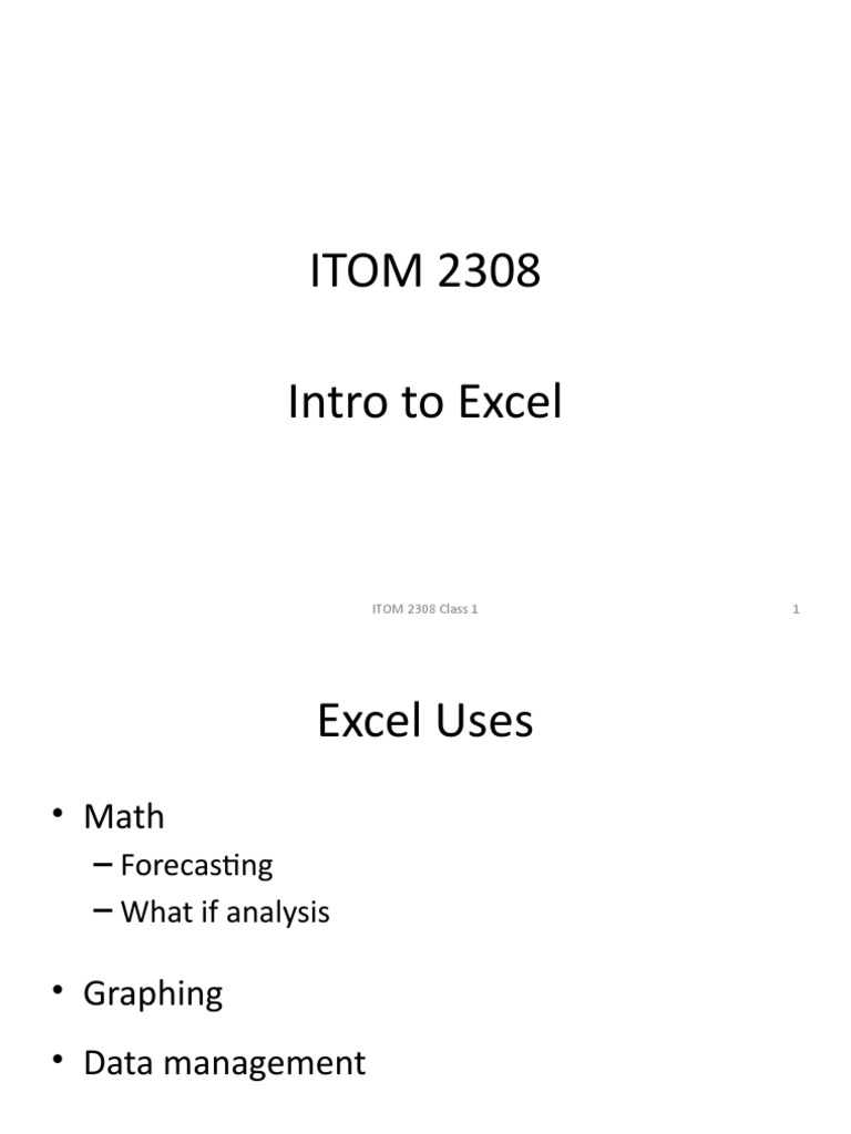 Itom 2308 Class 01 | PDF | Chart | Microsoft Excel
