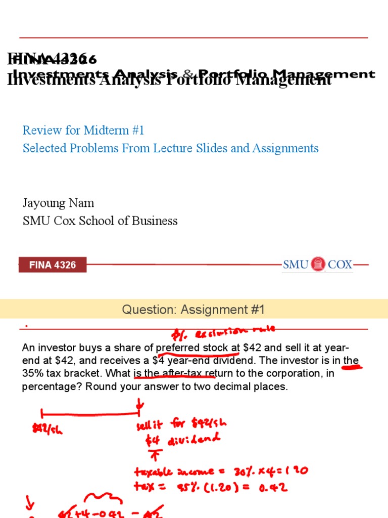 Midterm 1 Review Selected From Lecture Slides and Assignments - 001 ...