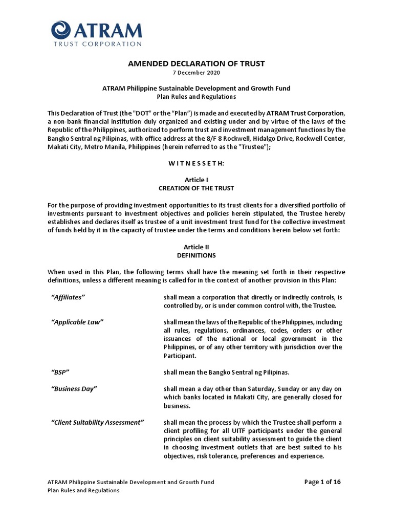 DOT - ATRAM Philippine Sustainable Development & Growth Fund - Dec 2020 ...