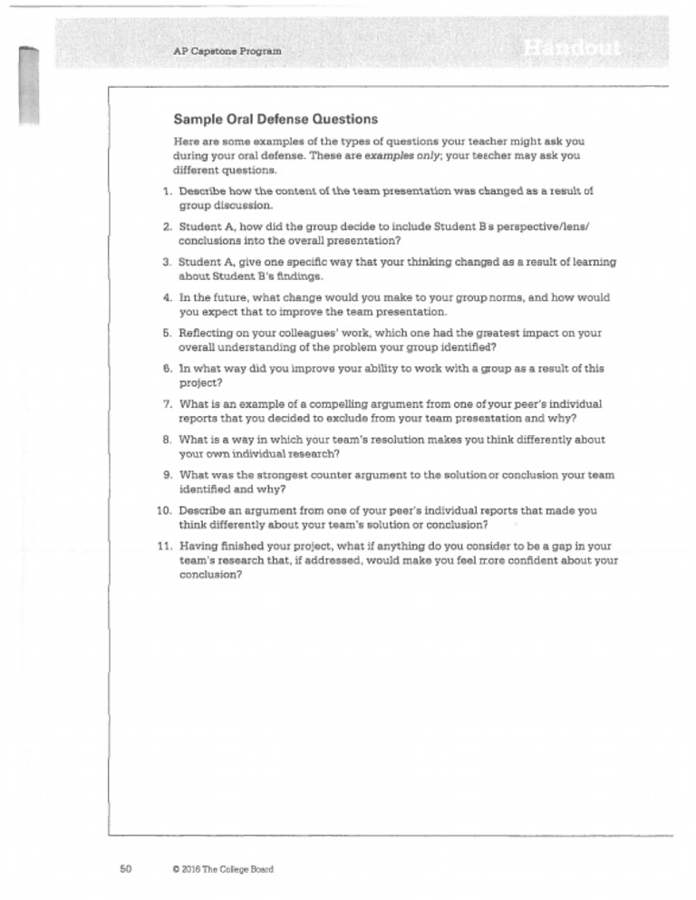 TMP Oral Defense Questions | PDF