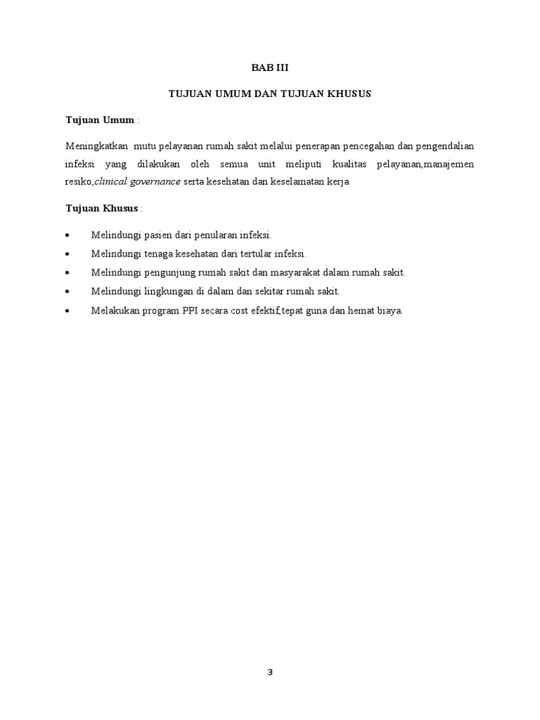 Bab III Tujuan Umum Dan Tujuan Khusus | PDF