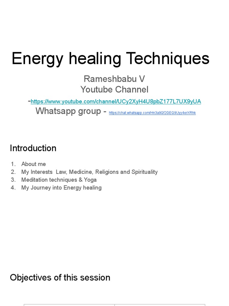 Energy Healing Techniques | PDF | Prana | Energy Medicine