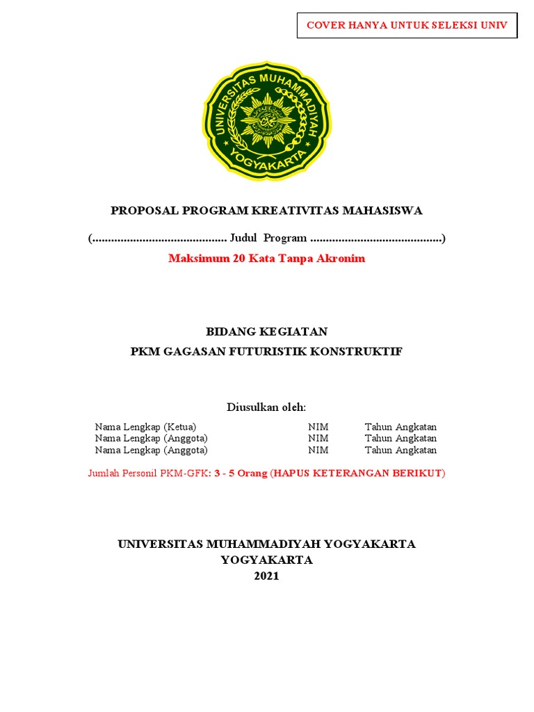 Contoh Proposal PKM GFT 2024 | PDF | Bisnis | Komputer