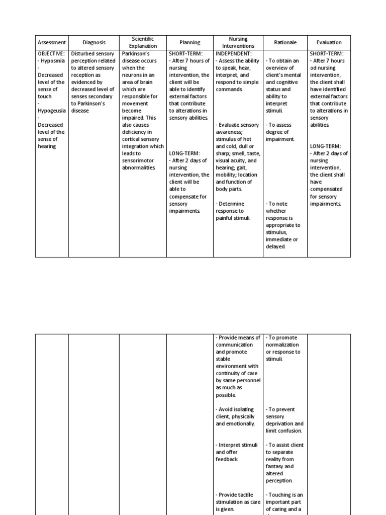 Disturbed Sensory Perception | PDF | Senses | Stimulus (Physiology)