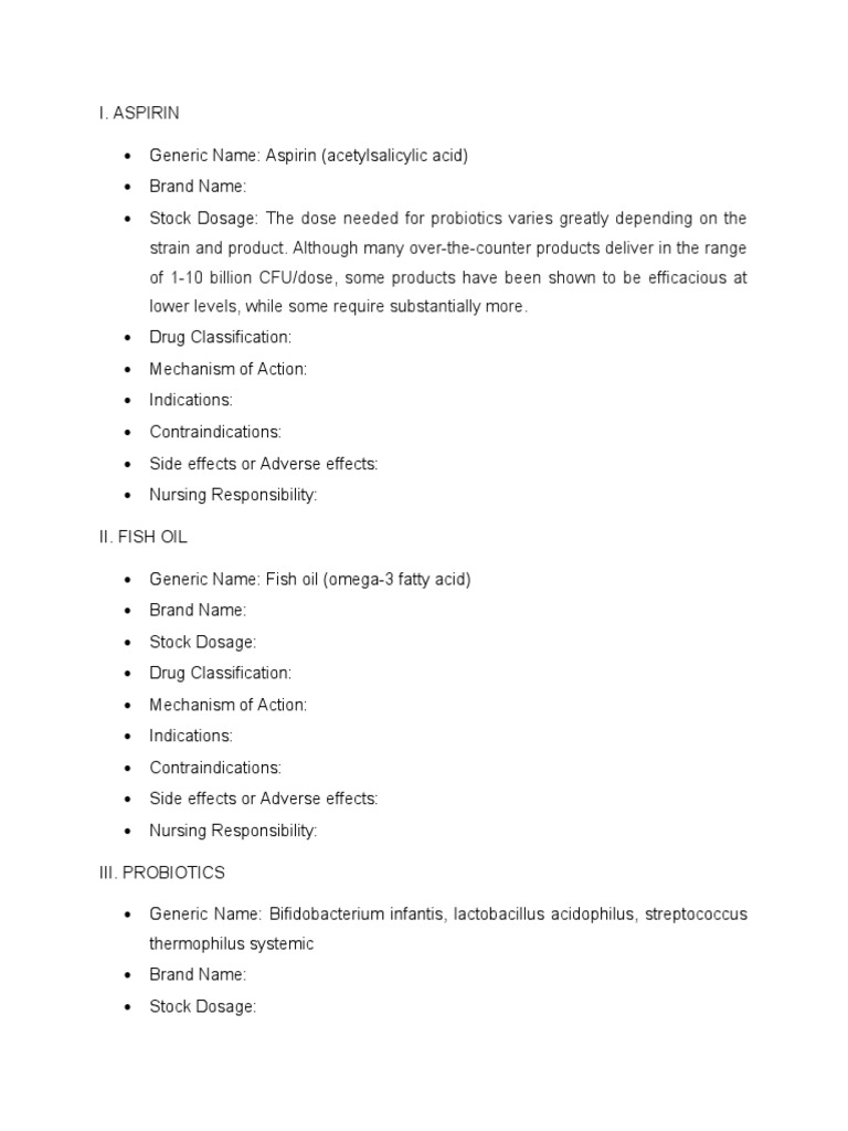 Drug Study | PDF | Magnesium | Anemia