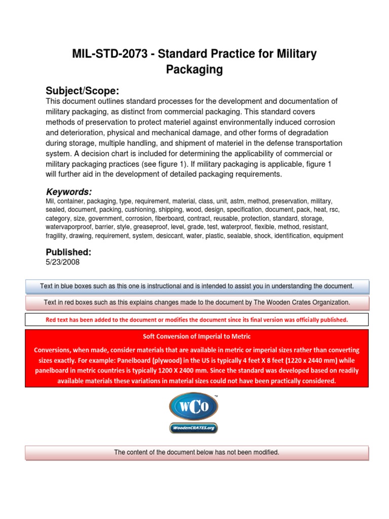 Mil STD 2073 | PDF | Packaging And Labeling | Electrostatic Discharge