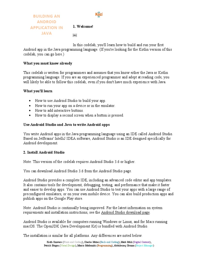 Build Your First Android App in Java | PDF | Android (Operating System ...