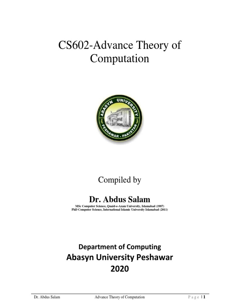 TOC Notes 2020 | PDF | Theory Of Computation | Theoretical Computer Science