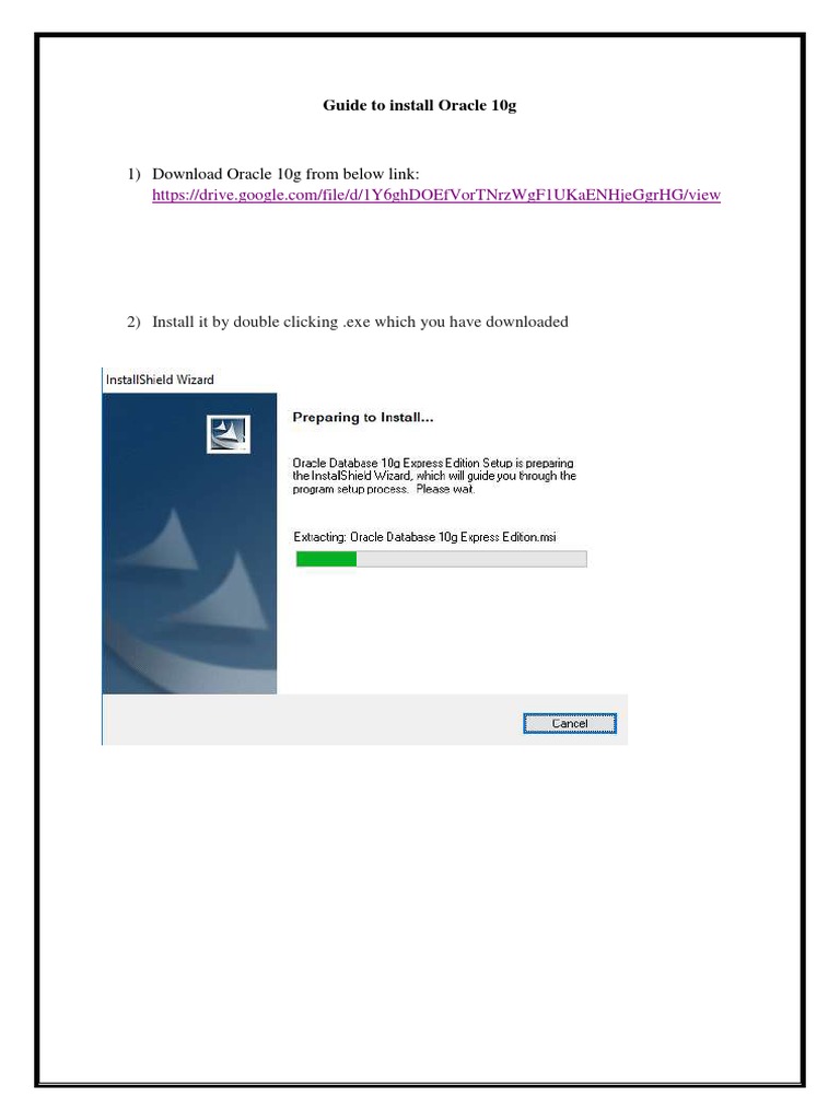 Guideline To Install Oracle 10g | PDF | Computers