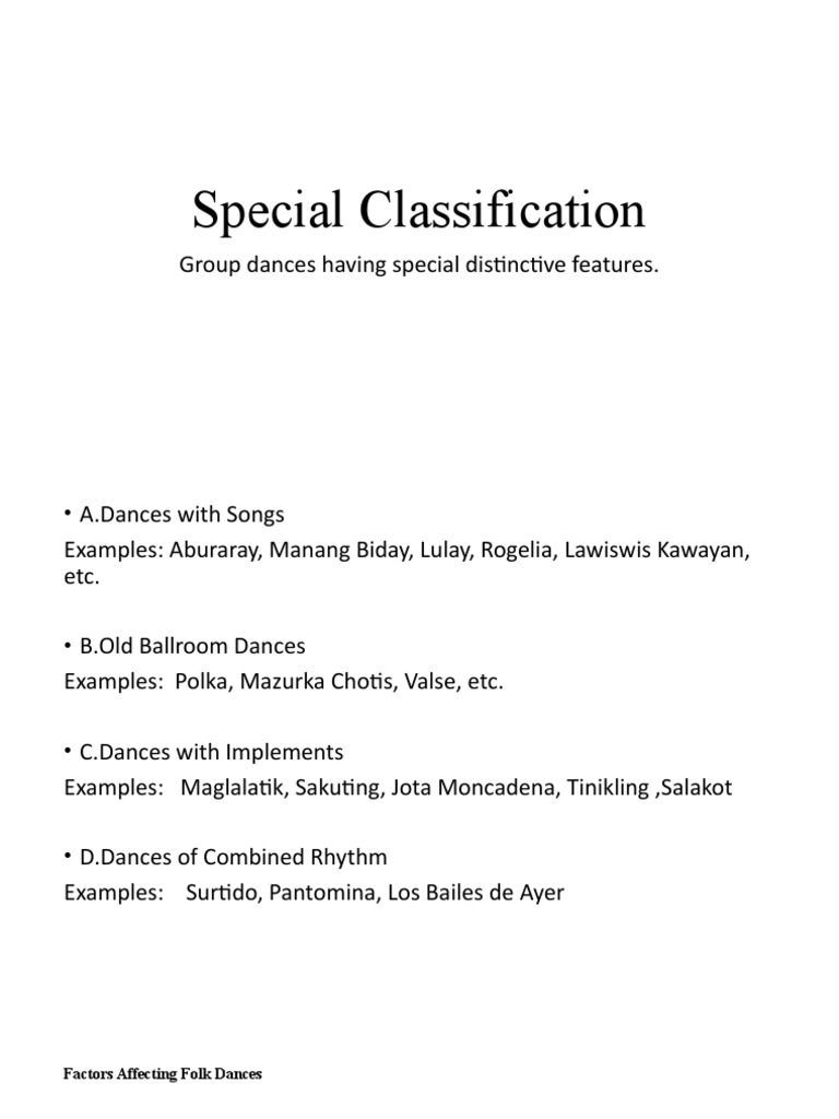 Special Classification of Group Dances | PDF