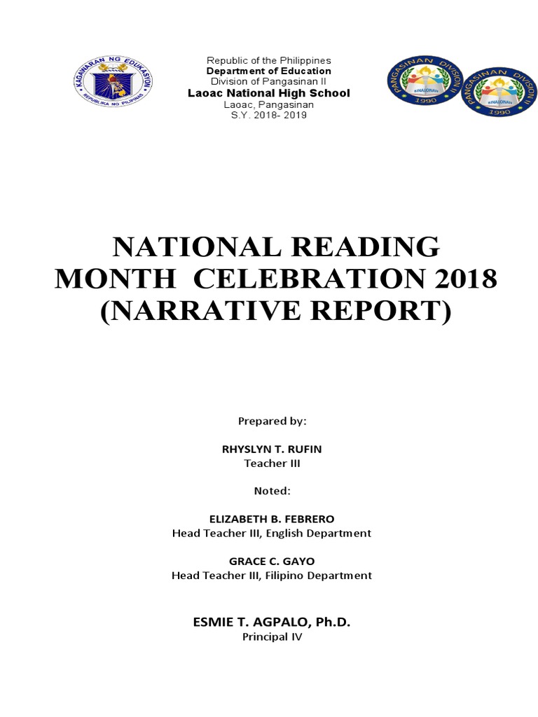 National Reading Month Celebration Narrative Report 2018 | PDF ...
