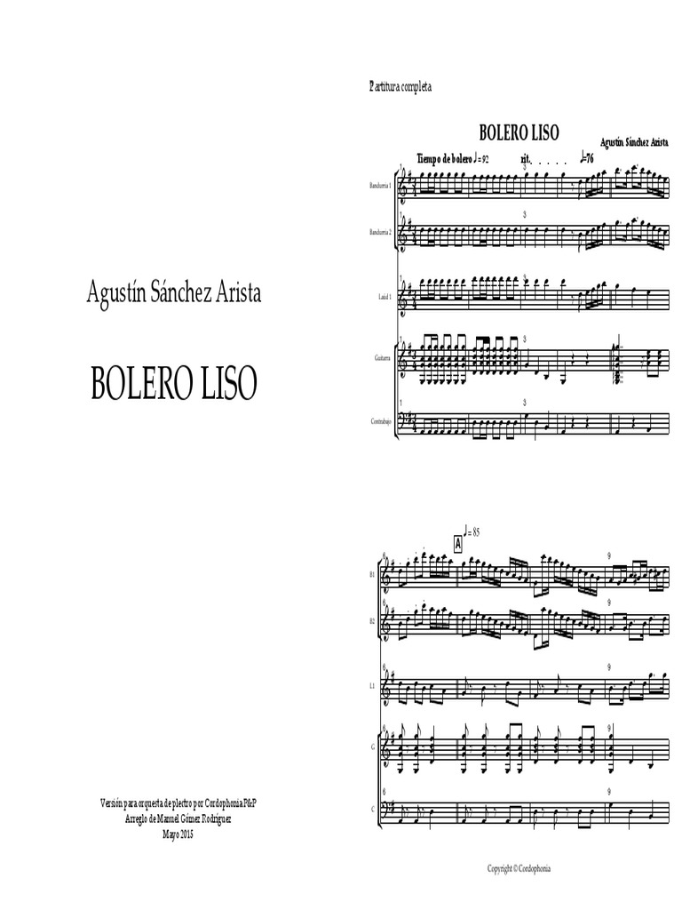 00 Bolero Liso - Partitura Completa | PDF
