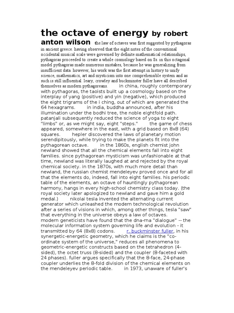 The Octave of Energy Explained | PDF | Consciousness | Chemistry