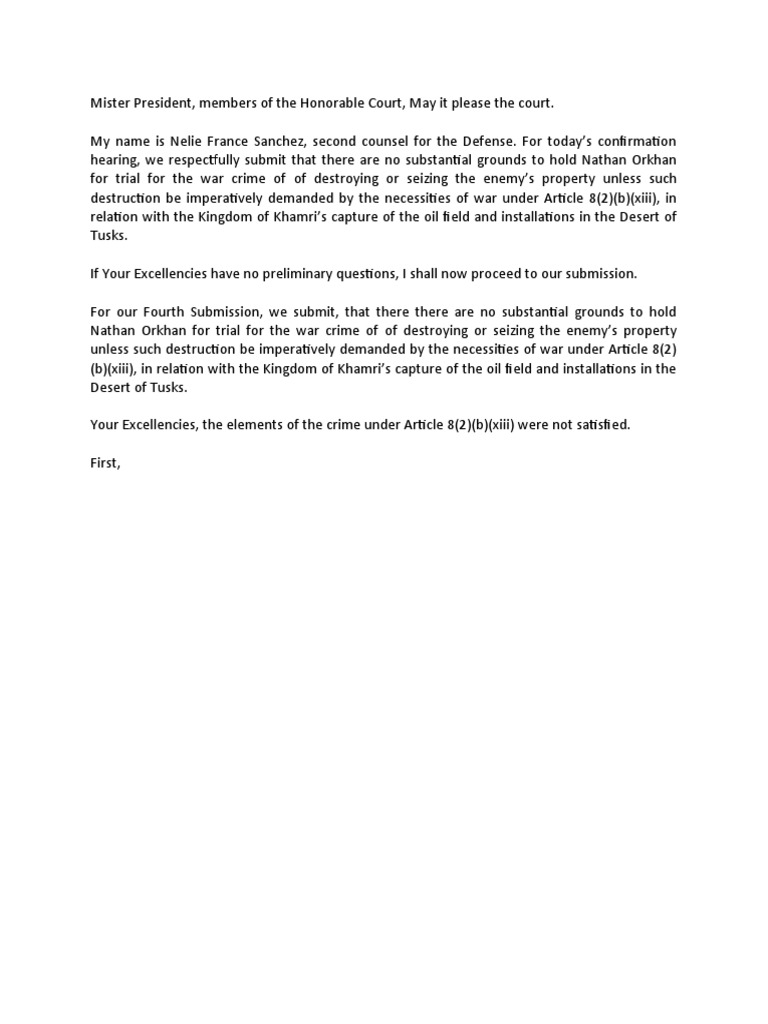 Speech - Moot Court | PDF