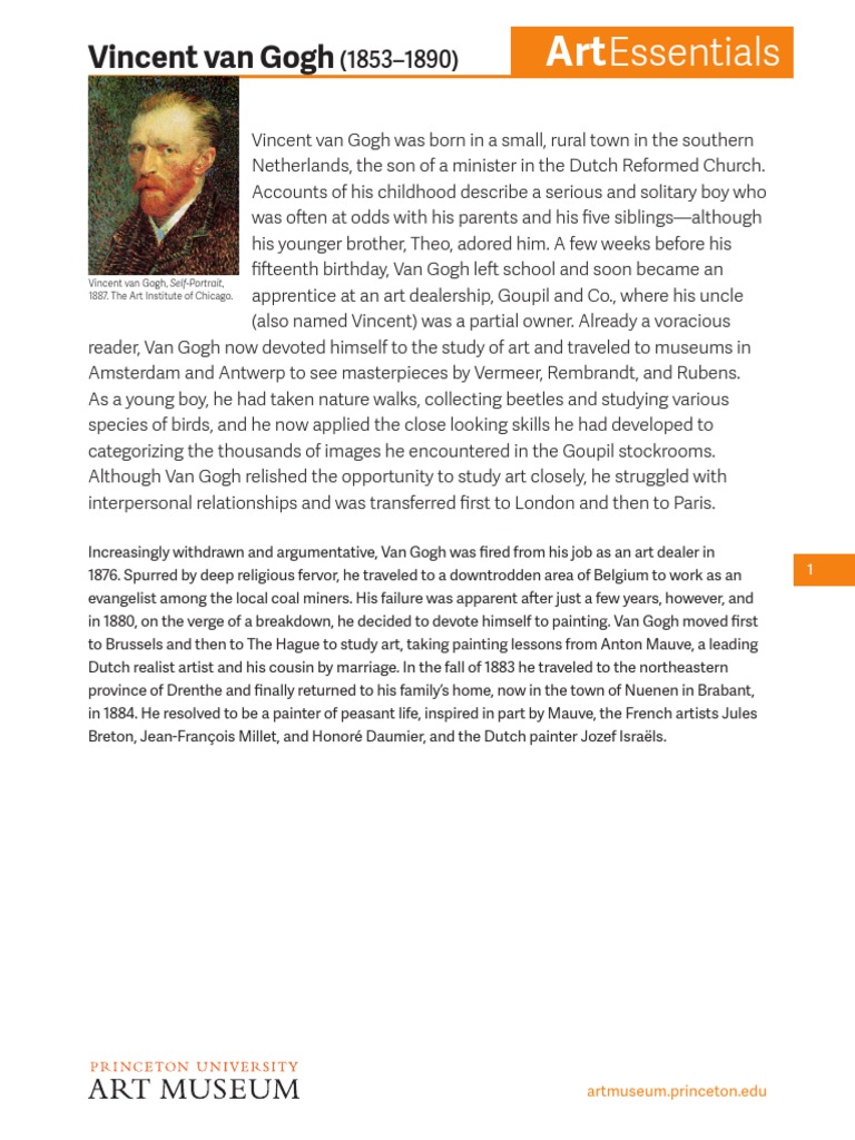 Van Gogh: Journey to Artistic Mastery | PDF | Vincent Van Gogh ...