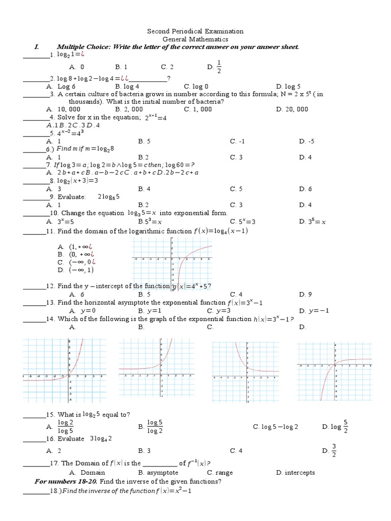 A .1 B - 2C .3 D - 4: I. Multiple Choice: Write The Letter of The ...