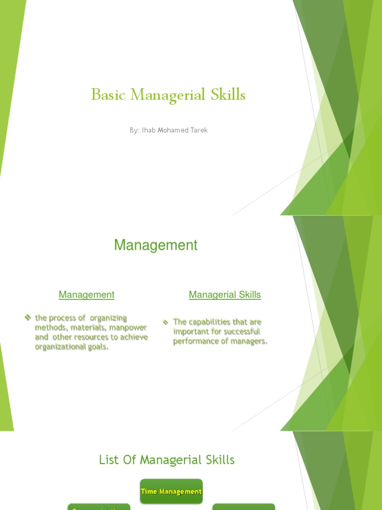 Basic Management Skills Unit 1 | PDF | Human Resources | Leadership