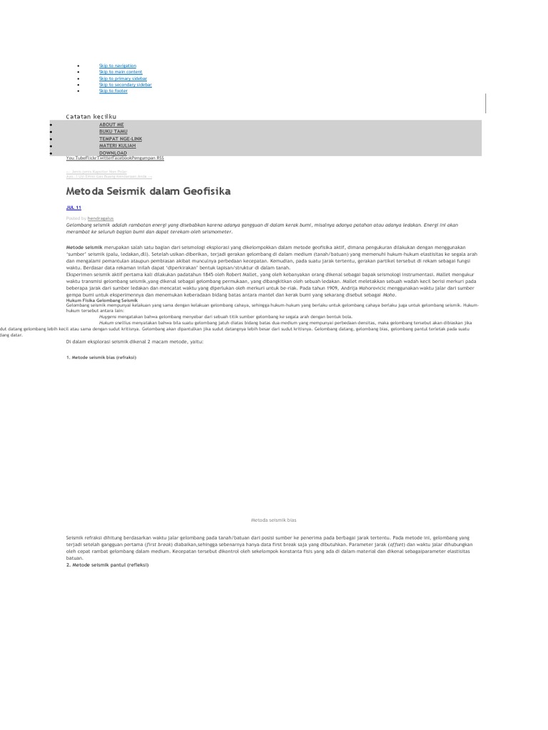 Metode Seismik | PDF | Sains & Matematika