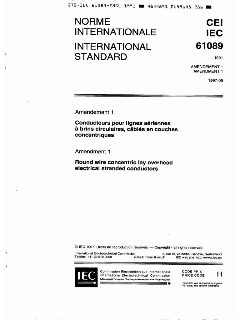 Iec61089 (1.1) Round Wire Concentric Lay Overhead Electrical Stranded ...
