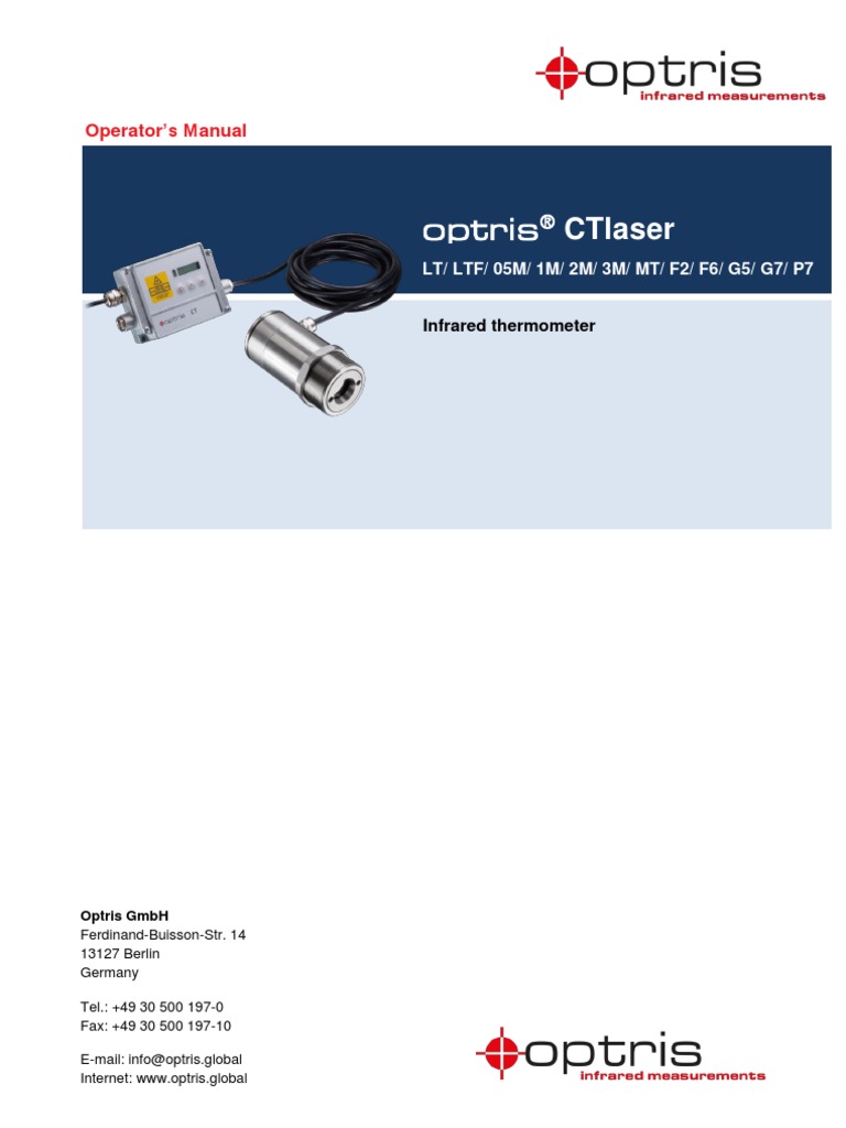 Manual Optris CTlaser | PDF | Thermocouple | Nature