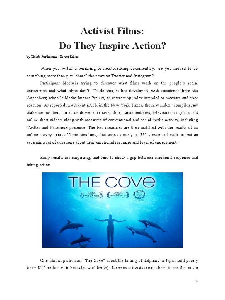 Activist Films: Do They Inspire Action?: by Claude Forthomme - Senior ...