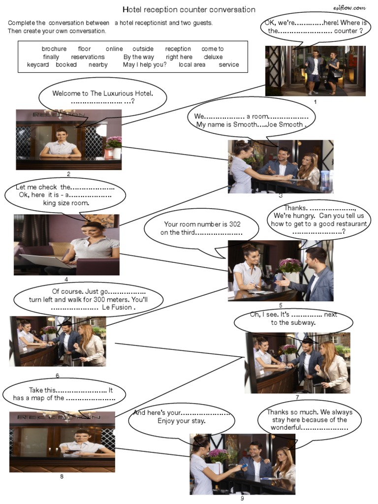 Hotel Reception Dialogue Exercises | PDF | Hospitality Industry | Hotel