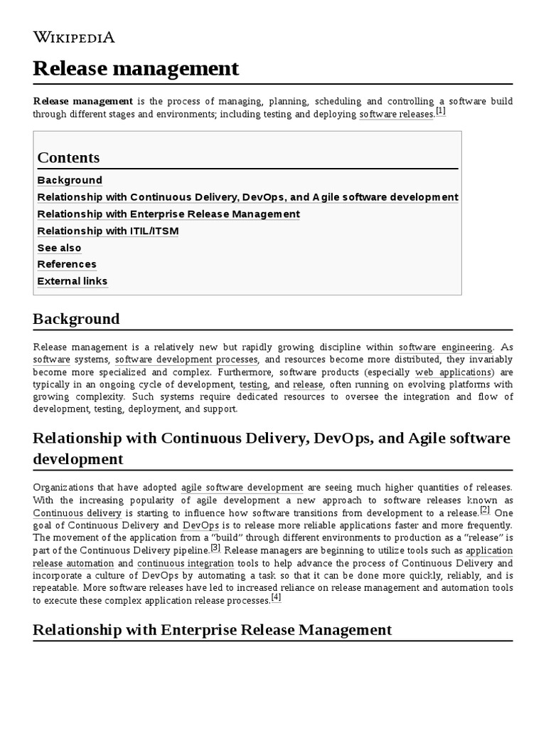 Release Management | PDF | Information Age | Software Engineering