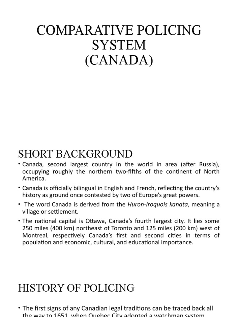 Comparative Policing System (Canada) | PDF | Royal Canadian Mounted ...