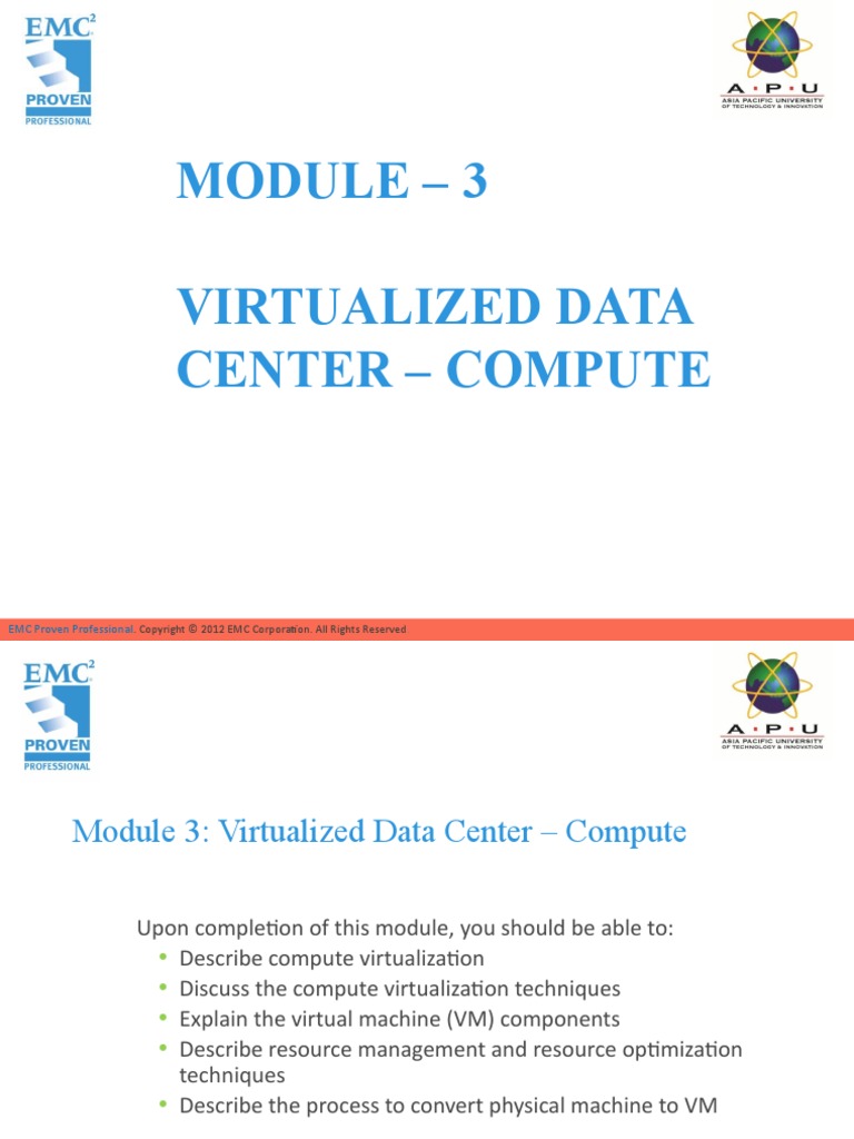 CIS Module 3 VDC Compute | PDF | Virtualization | Virtual Machine