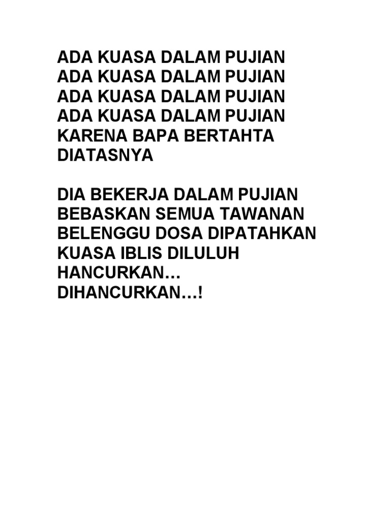 Ada Kuasa Dalam Pujian | PDF