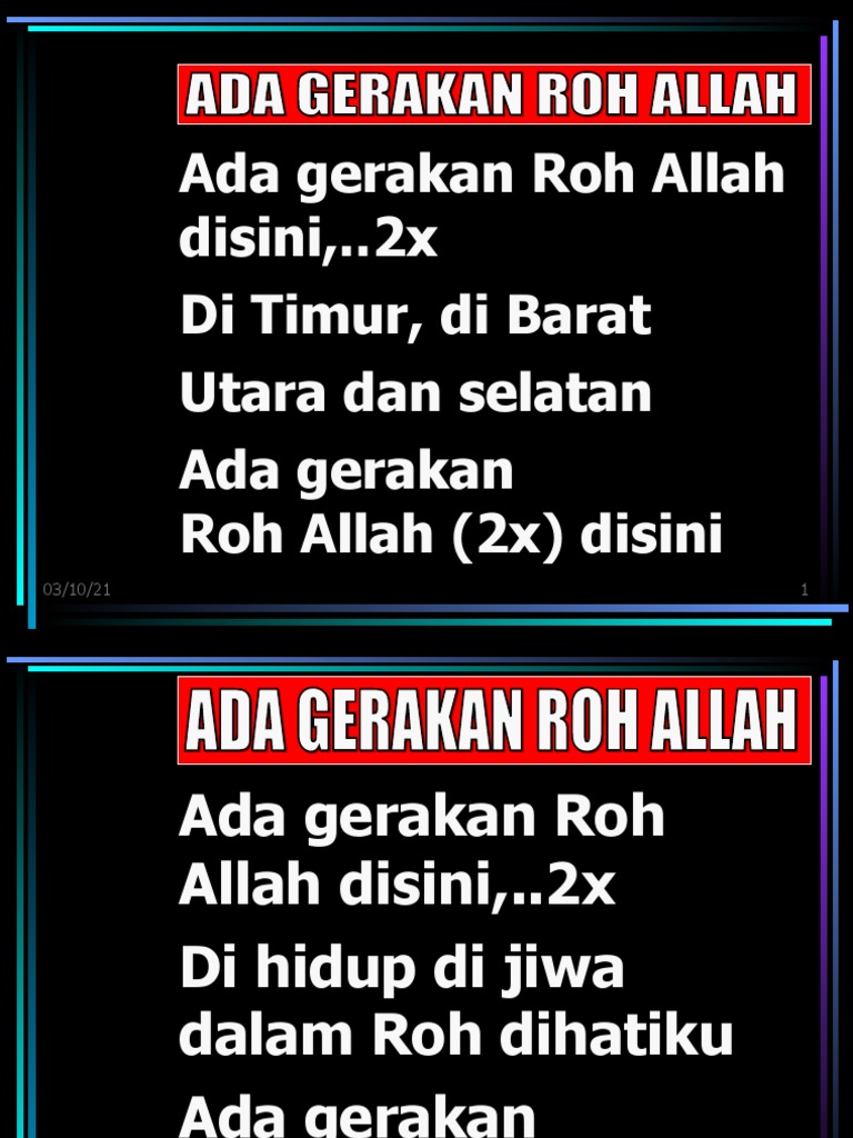 Ada Gerakan Roh Allah Disini | PDF | Agama & Spiritualitas