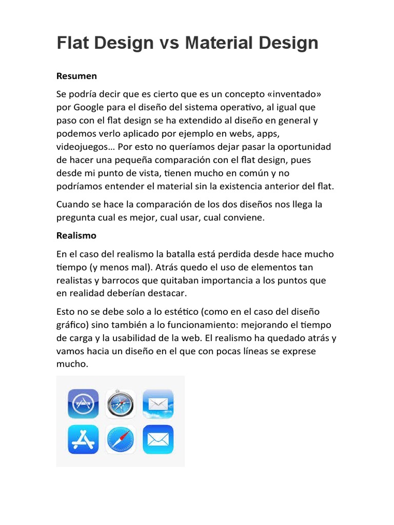 Flat Design Vs Material Design | PDF | Usabilidad | Diseño