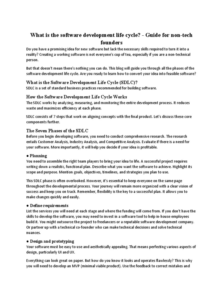 What Is The Software Development Life Cycle | Download Free PDF ...