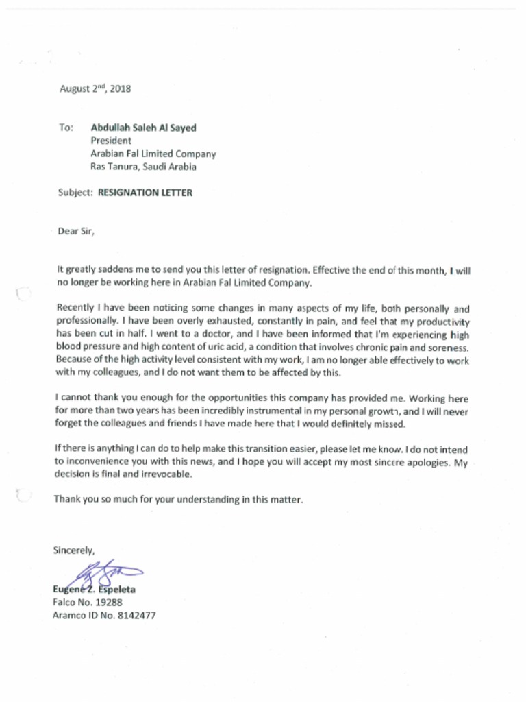 Resigination Letter | PDF