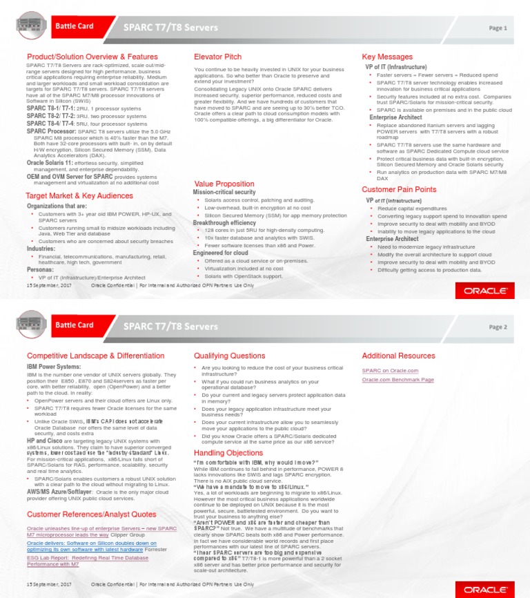 Oracle SPARC T7/T8 Servers Deliver Breakthrough Performance and ...