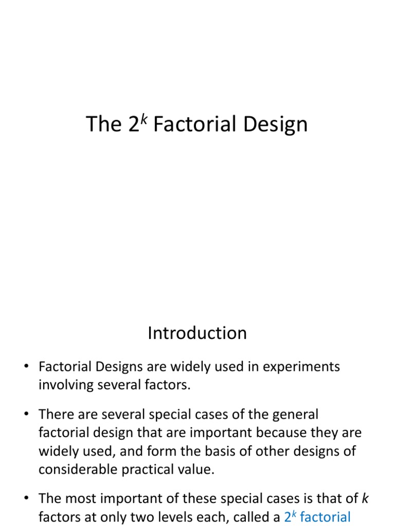 Understanding 2^k Factorial Design | PDF | Scientific Method | Statistics