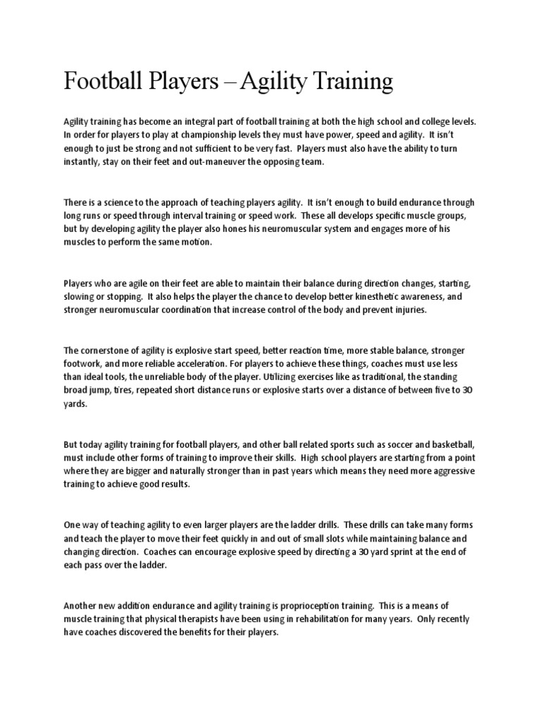 Agility Training Basic | PDF | Balance (Ability) | Recreation