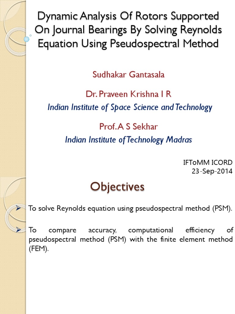 Pseudospectral Method for Reynolds Equation | PDF | Finite Element ...