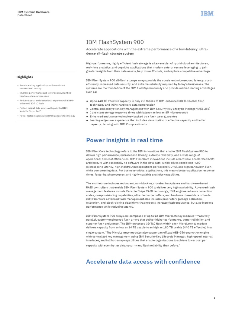 Ibm Flashsystem 900: Power Insights in Real Time | PDF | Flash Memory ...