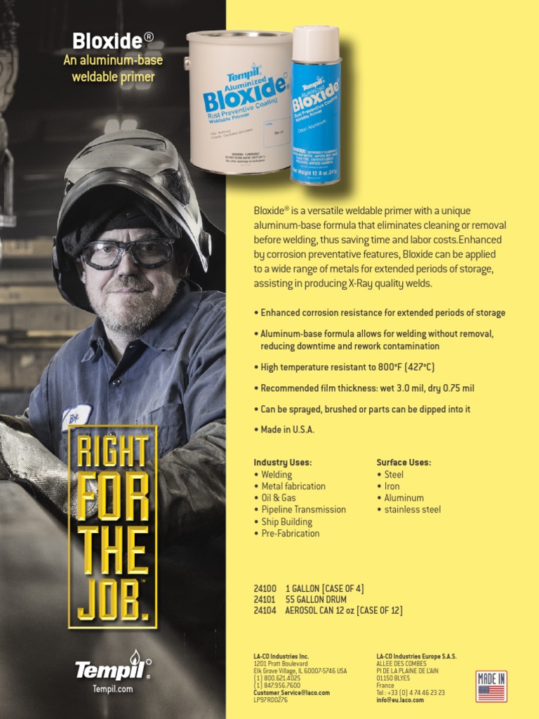 Bloxide®: An Aluminum-Base Weldable Primer | PDF | Welding | Construction