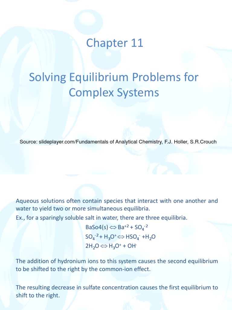 Solving Equilibrium Problems For Complex Systems | PDF | Chemical ...
