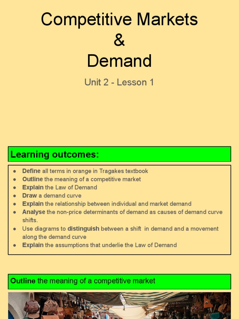 Unit 2 - Lesson 1 - Competitive Markets Demand | PDF | Supply And ...