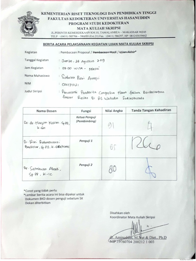 Lembar Penilaian SEMPRO | PDF