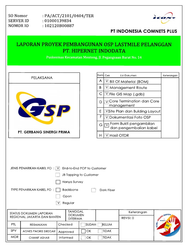 Laporan Foc GSP r.0 Pa - Act.2101.0404.ter PT Hipernet Indodata ...