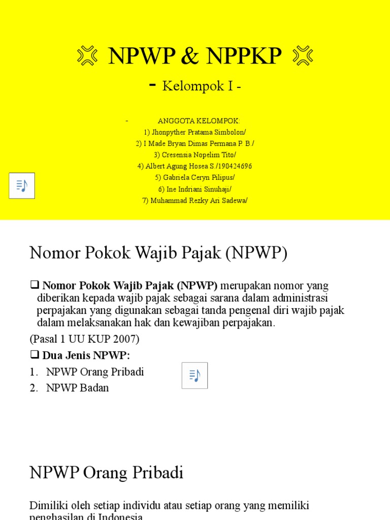 Powerpoint Pajak 1 NPWP NPPKP | PDF