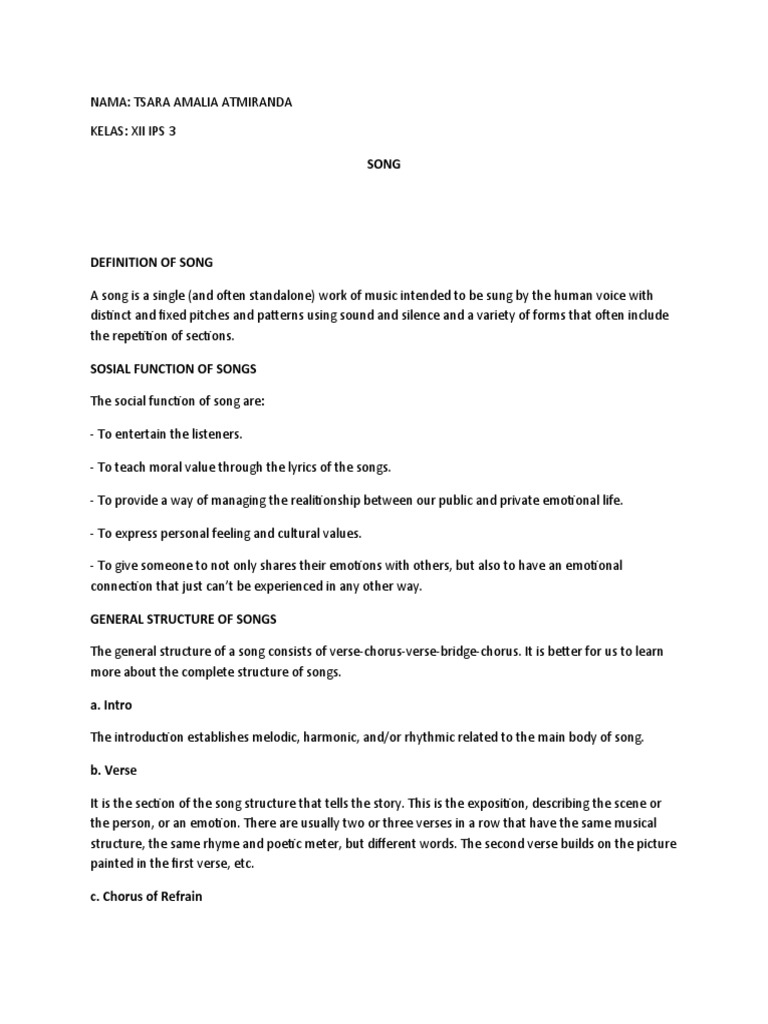 TSARA | PDF | Refrain | Song Structure