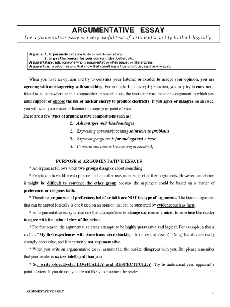 The Essentials of the Argumentative Essay: Developing Strong Arguments ...